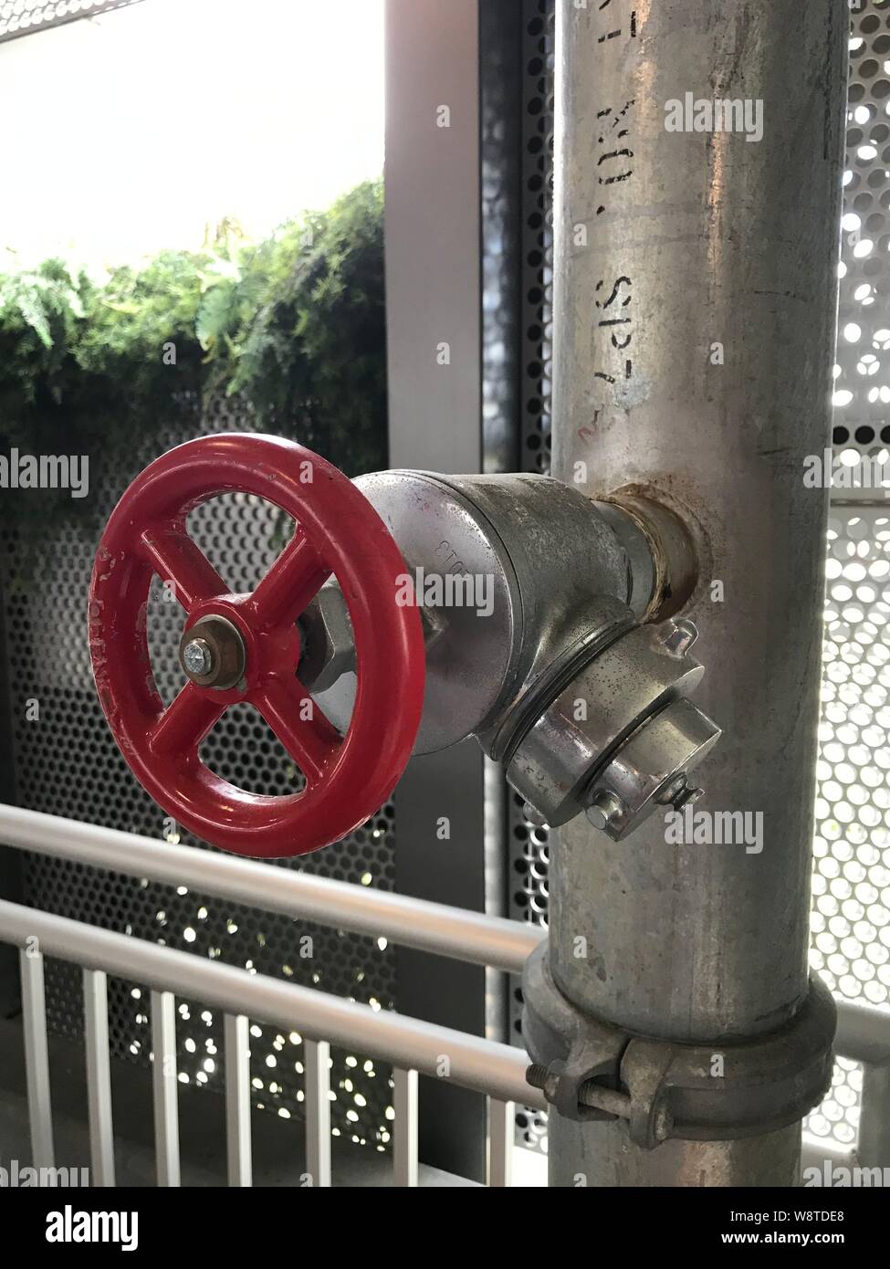 Gate valve water connection with pipe. Photo image Stock Photo - Alamy