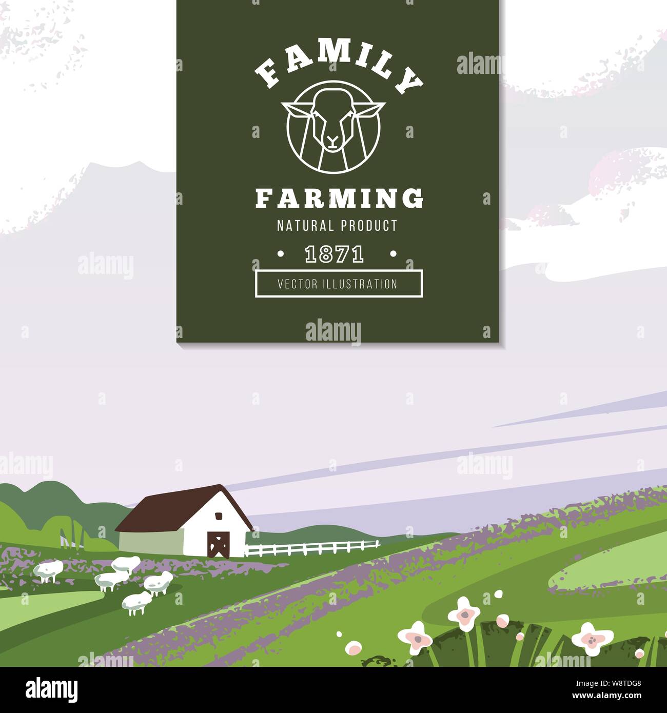 Vector template of a banner or first screen for a landing page with a ...