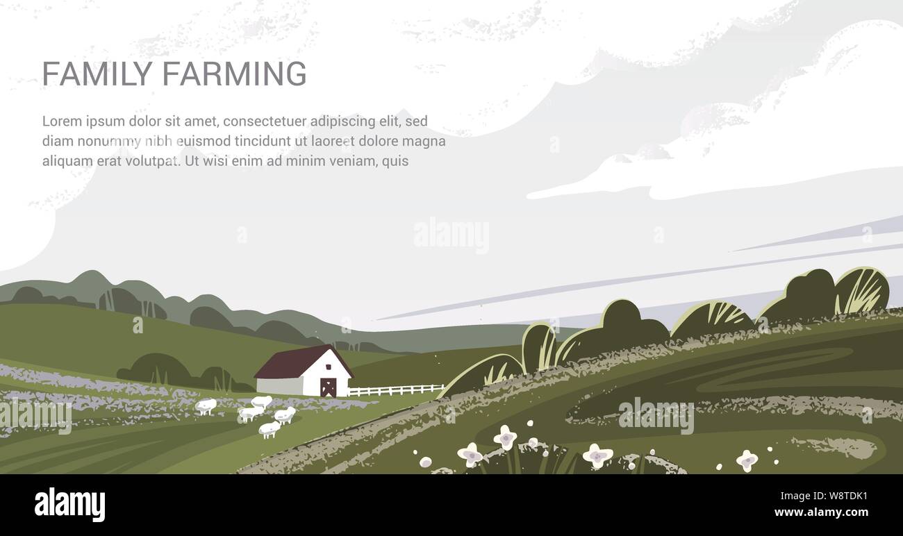 Vector template of a banner or first screen for a landing page with a ...