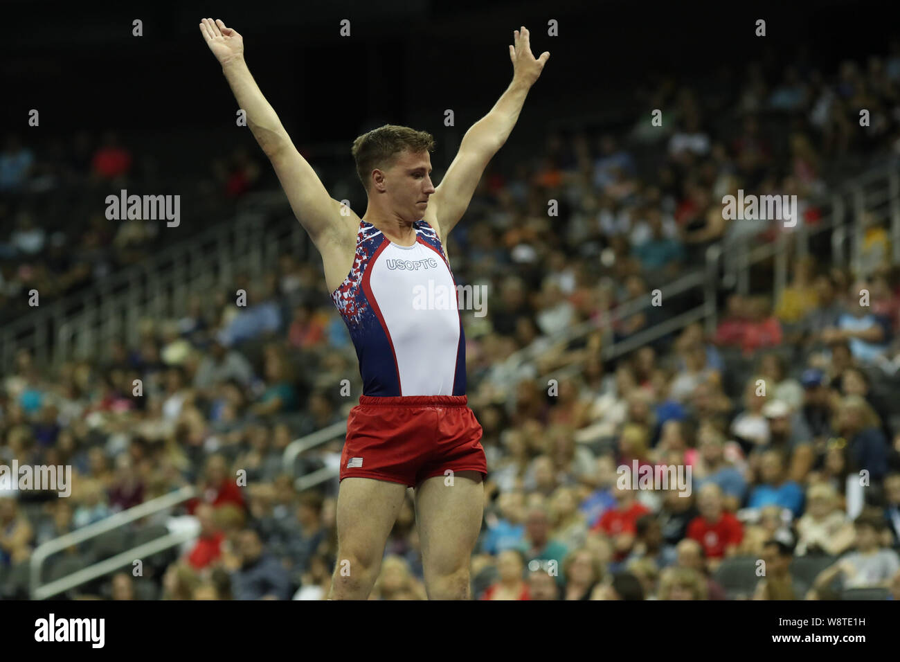 August 10, 2019: Gymnast Eddie Penev competes during day two of the ...