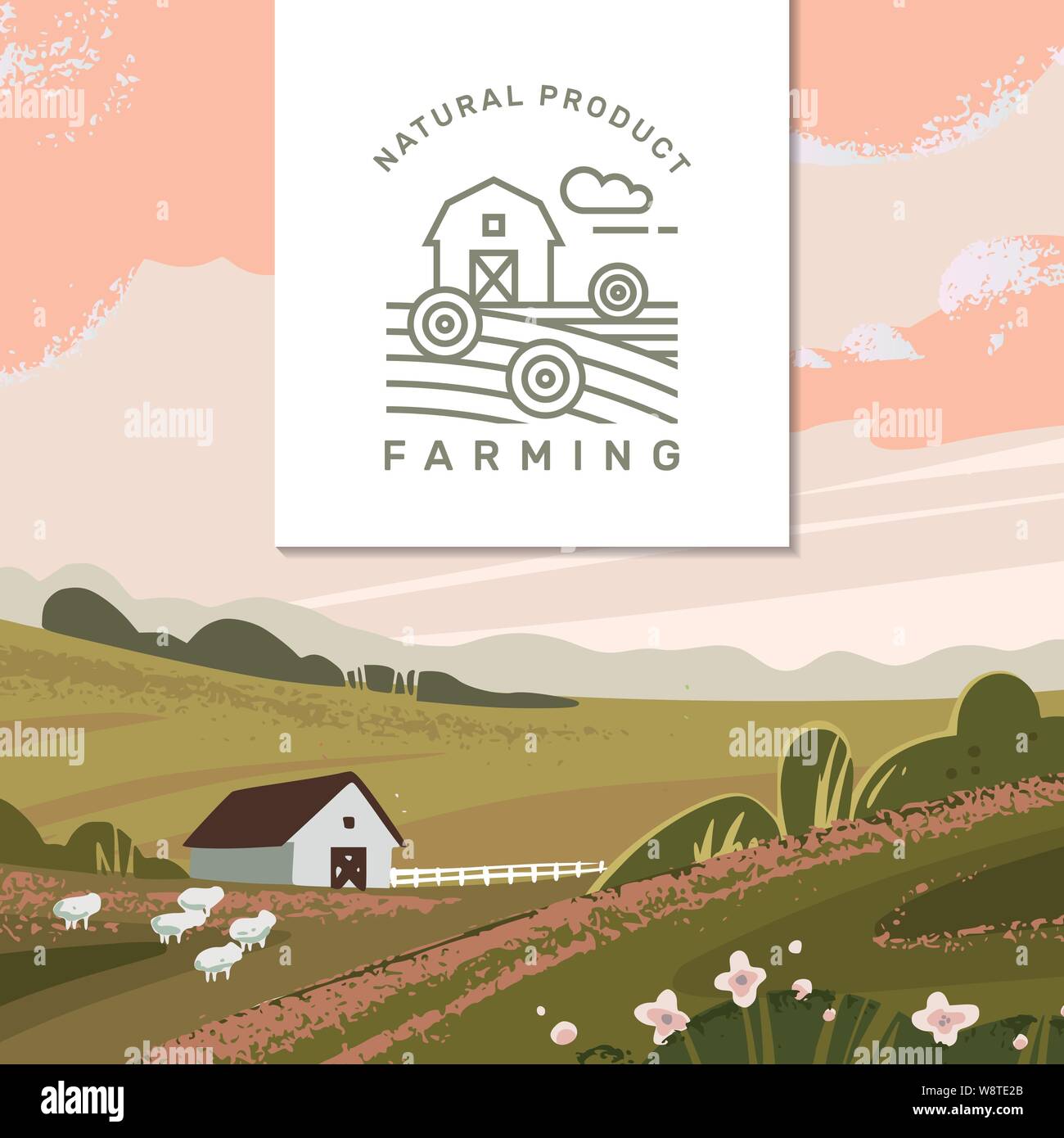 Vector template of a banner or first screen for a landing page with a ...