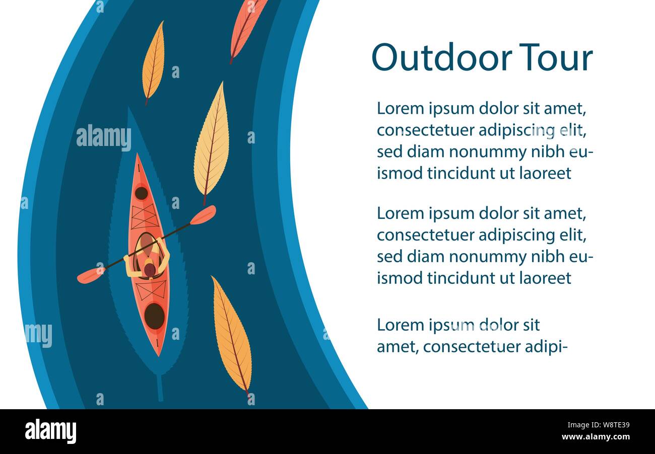 Outdoors activities background or banner. Kayak among leaves in the ...