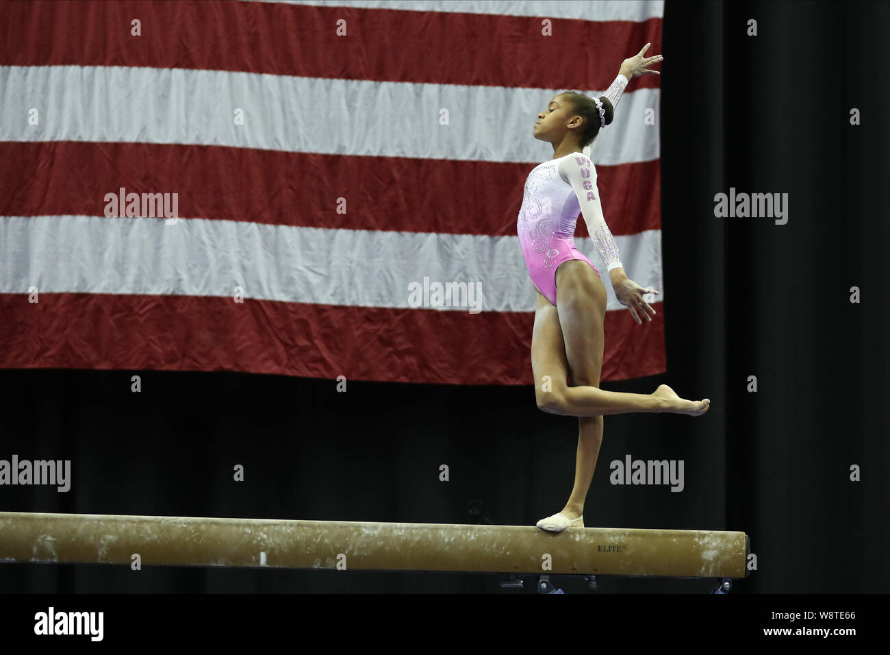 August 9, 2019: Gymnast Skye Blakely competes during day one of the ...