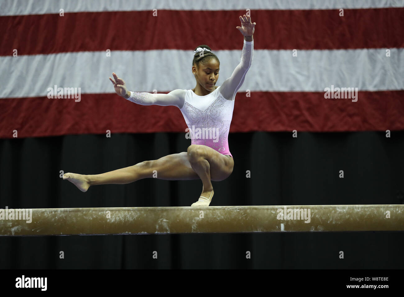 August 9, 2019: Gymnast Skye Blakely competes during day one of the ...
