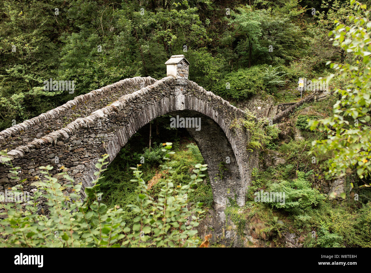The sixteenth-century Roman Bridge (Ponte Romano) on the Melezza near ...