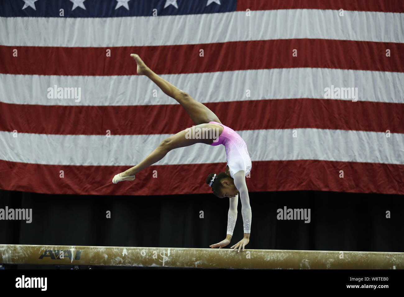 August 9, 2019: Gymnast Skye Blakely competes during day one of the ...