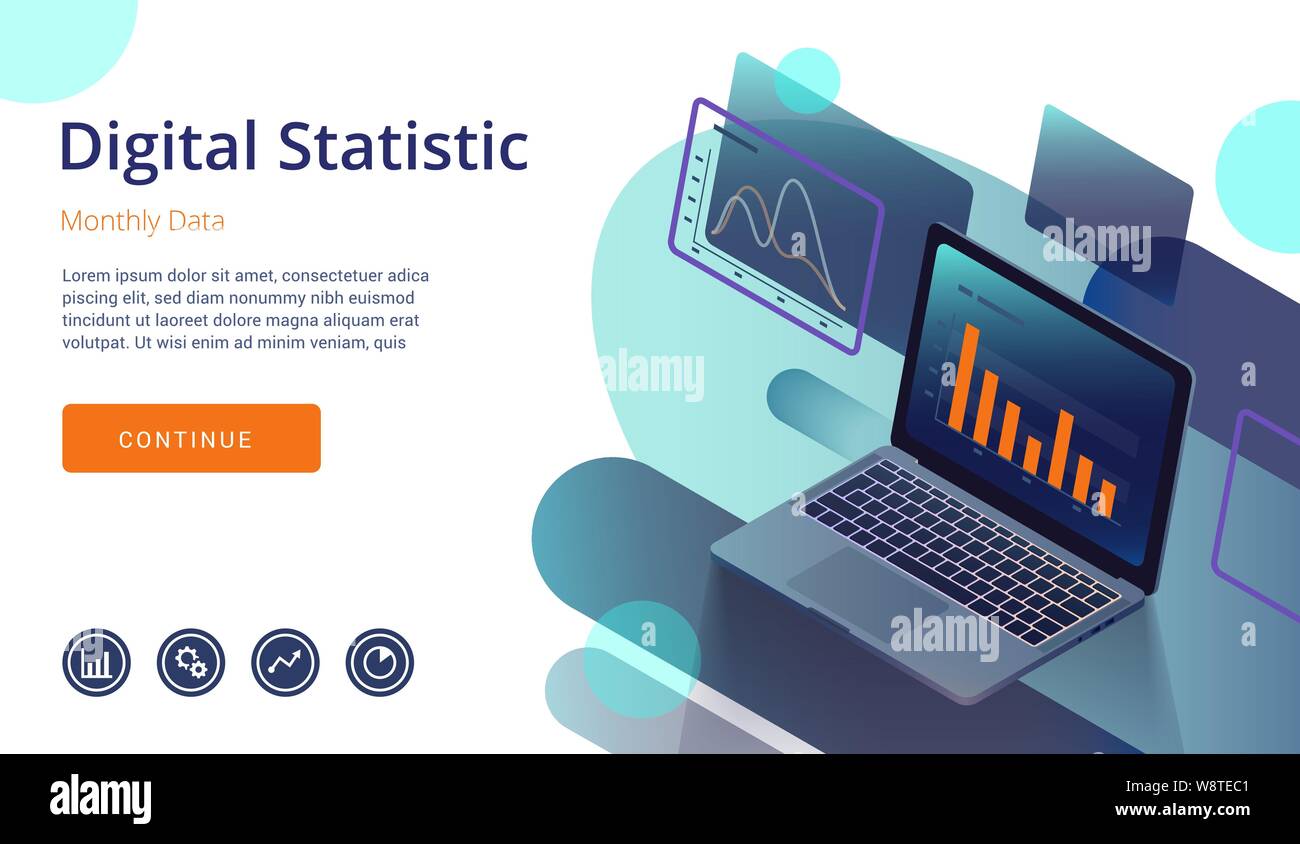 Laptop monitor with infographic elements Stock Vector Image & Art - Alamy