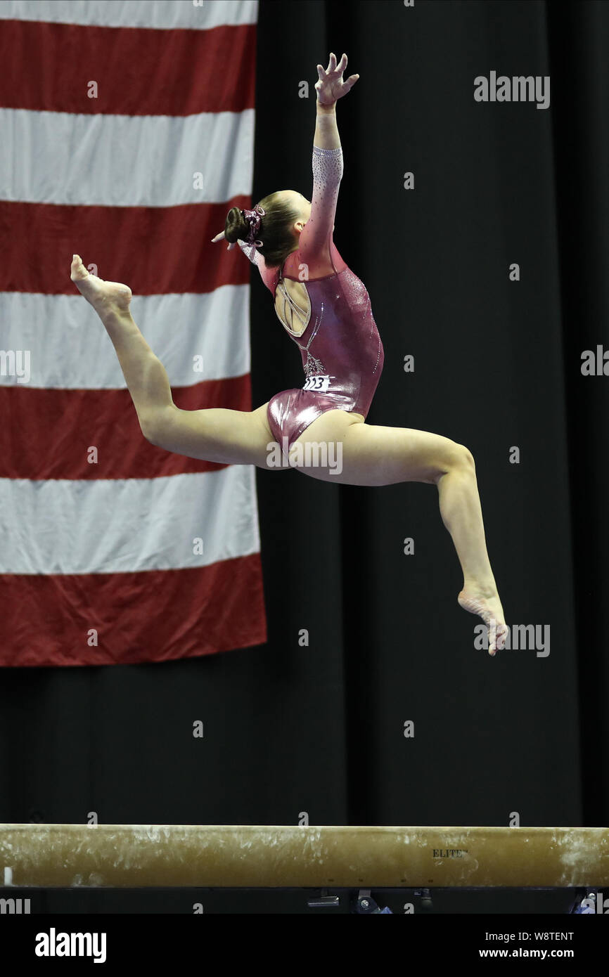 August 9, 2019: Gymnast Sophia Butler competes during day one of the ...