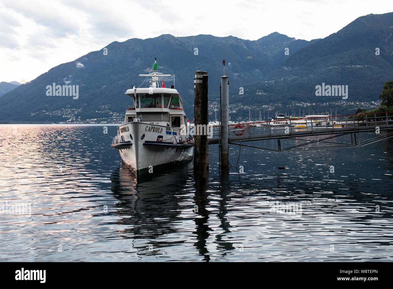 Lago maggiore boat locarno hi-res stock photography and images - Alamy