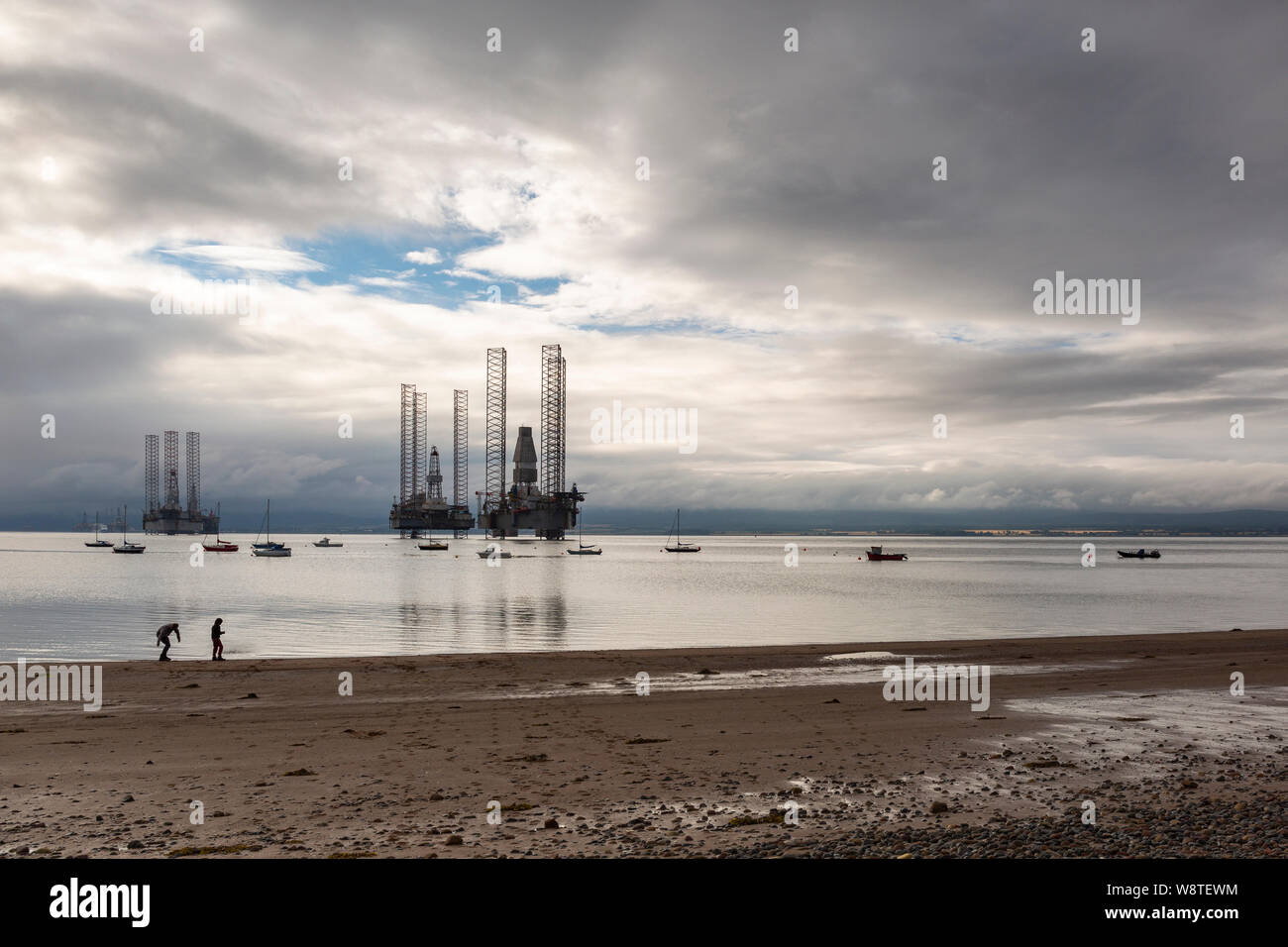 Abandoned oil rigs waiting to be scrapped in the oil rig graveyard ...