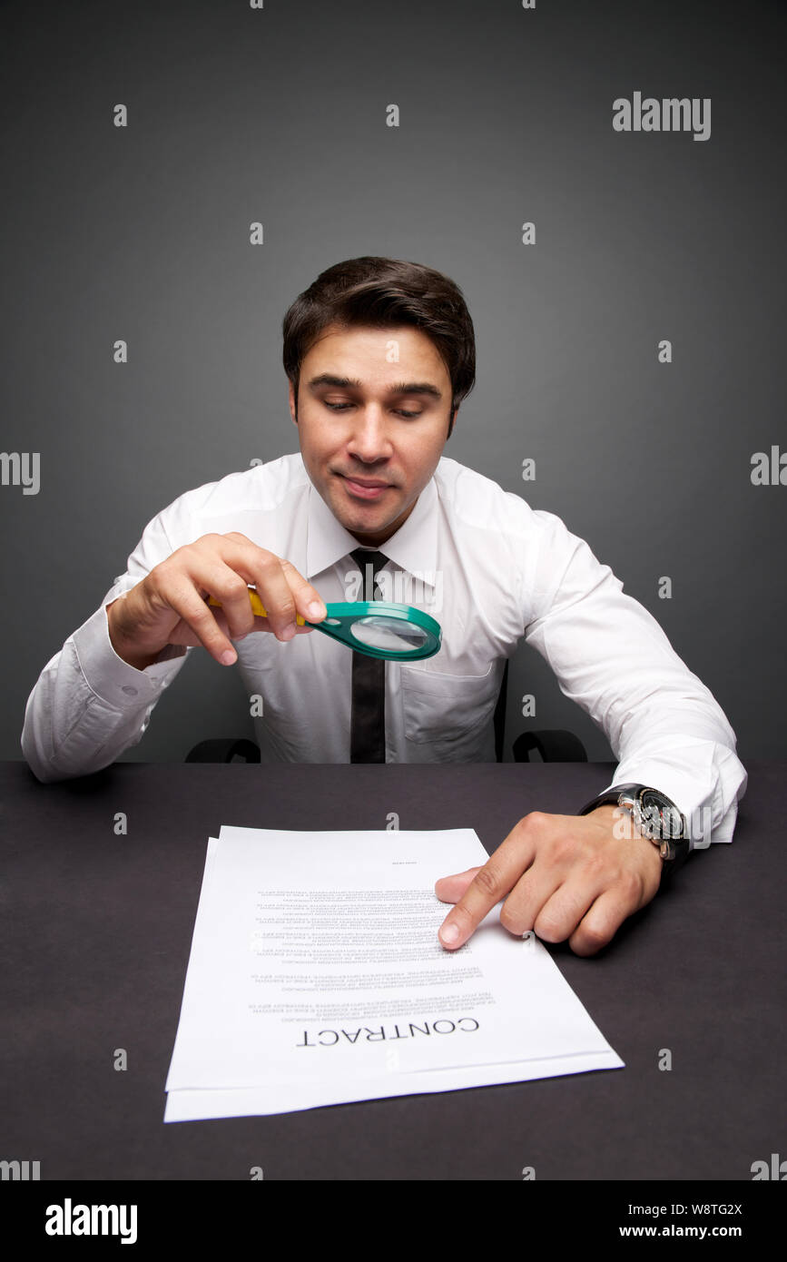 Sitting planning document looking down concentration hi-res stock ...