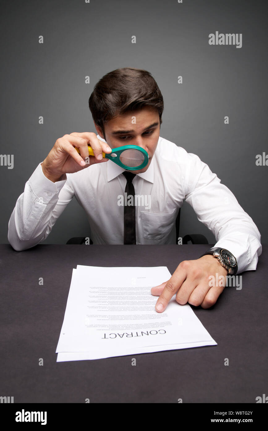 Sitting planning document looking down concentration hi-res stock ...