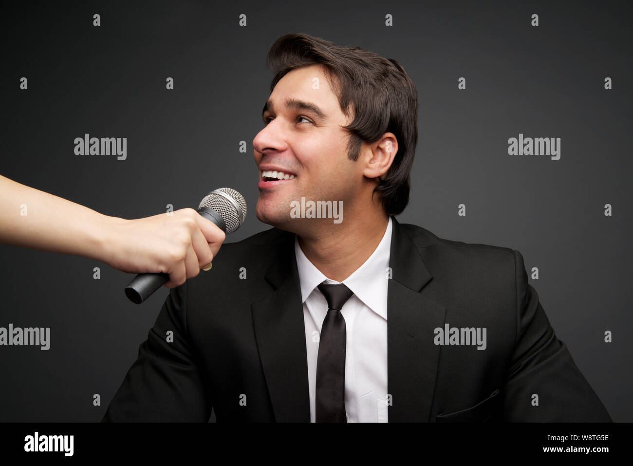 Business executive giving an interview Stock Photo - Alamy