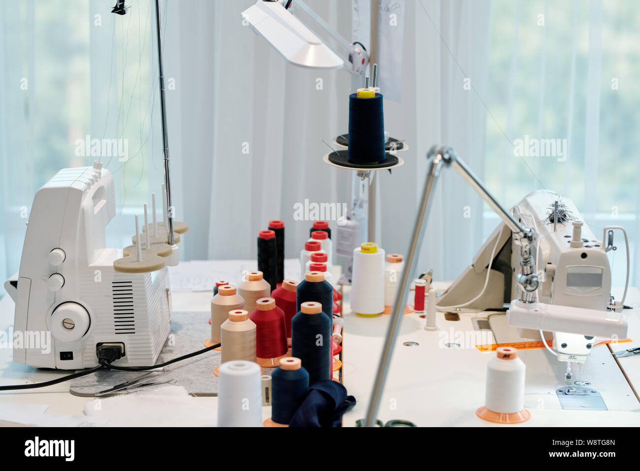 Group of objects and equipment for sewing occupation in workshop Stock ...