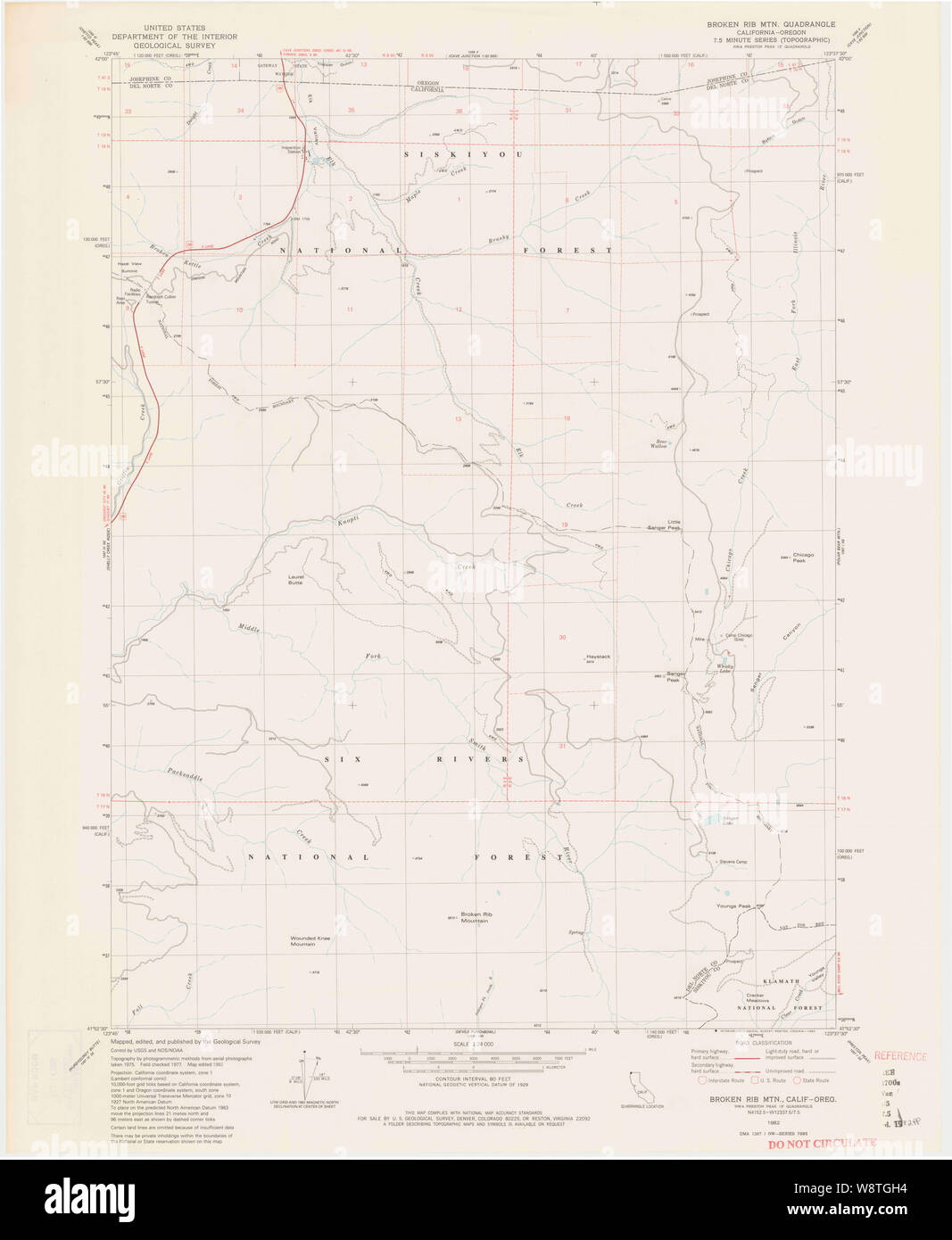 USGS Topo Map California Broken Rib Mtn 302497 1982 24000 Restoration ...
