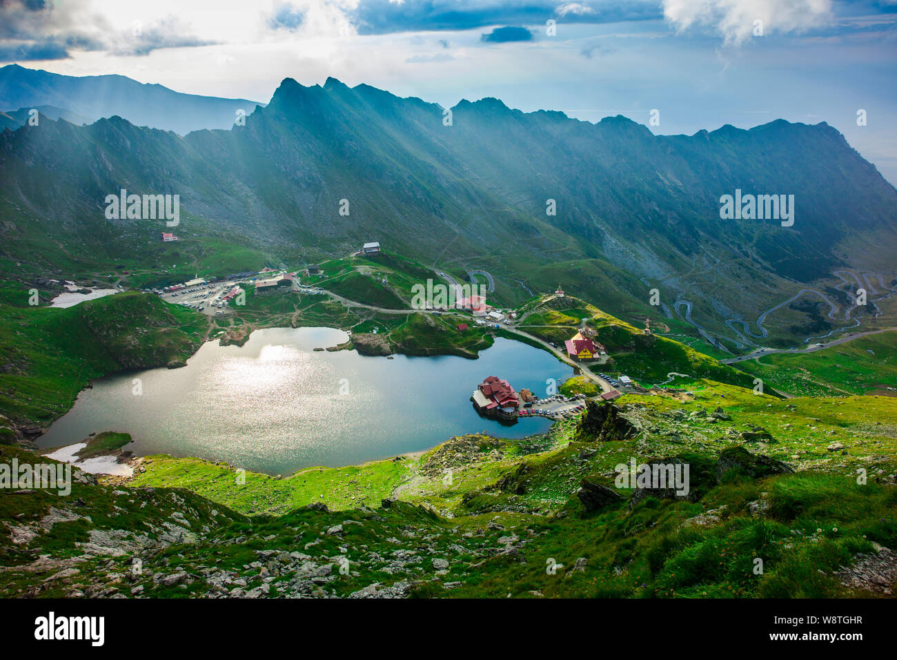 Balea lake in Fagaras mountains, Romania Stock Photo - Alamy