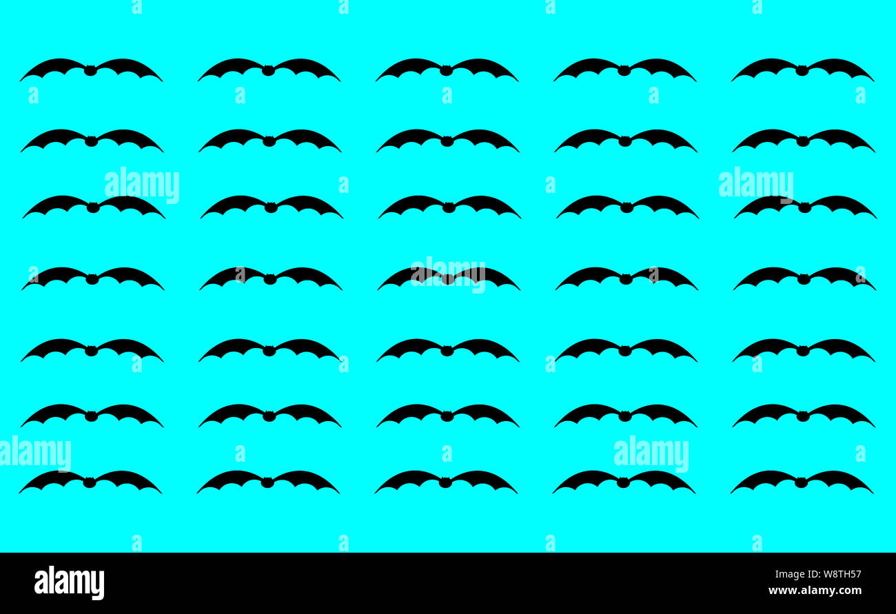 Halloween illustration. Seamless texture. Repeating silhouettes of bats ...