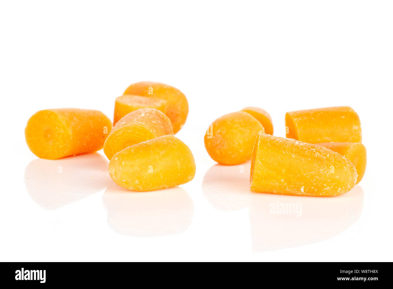 Lot of whole lot of halves of stale orange stale baby carrot baby ...