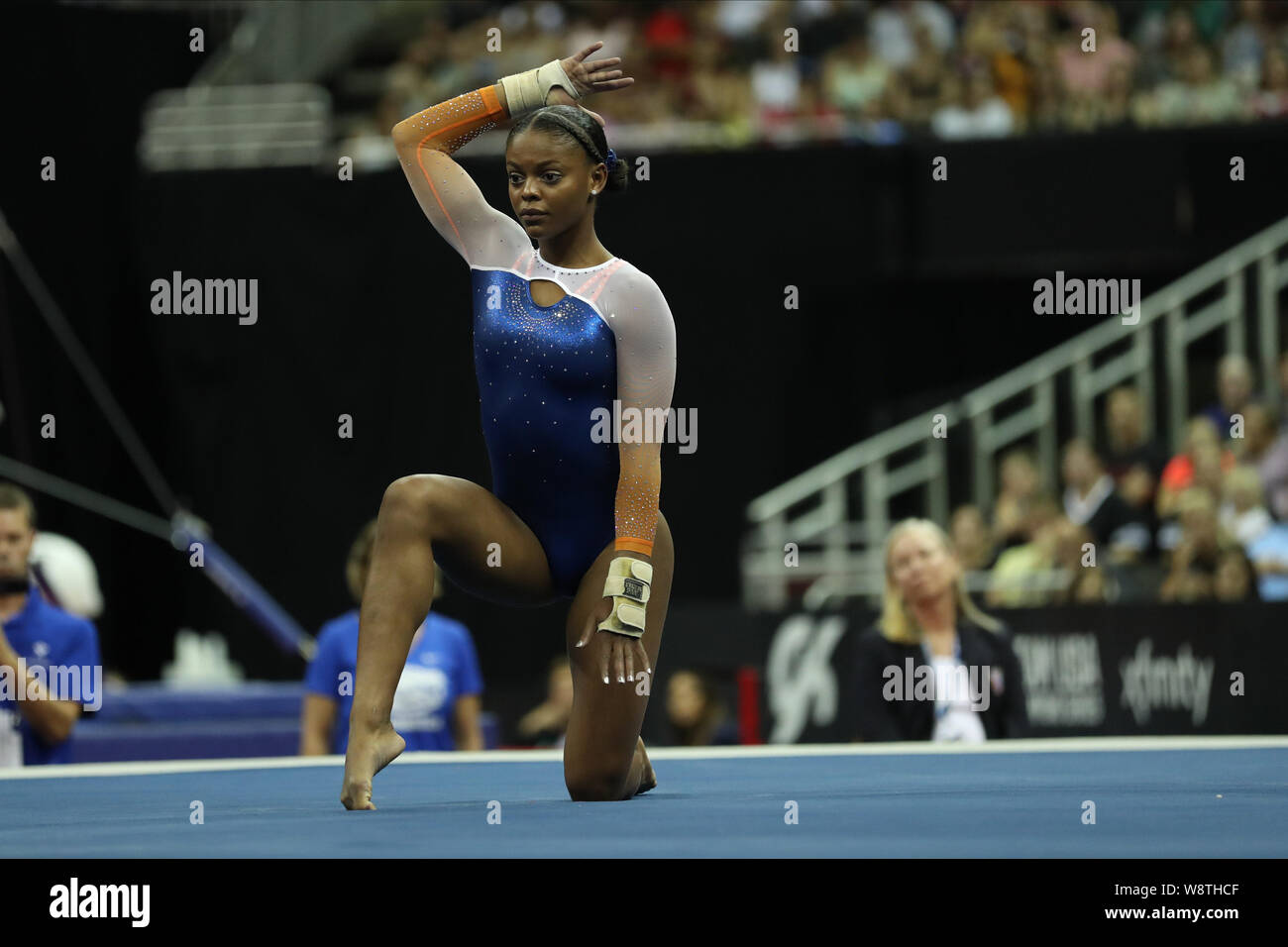 August 9, 2019: Gymnast Trinity Thomas competes during day one of the ...