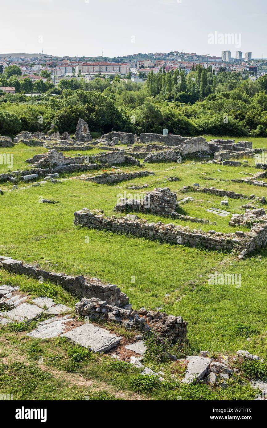 08 MAY 2019. Split, Croatia. Roman ruins of Salona at Solin, ancient ...