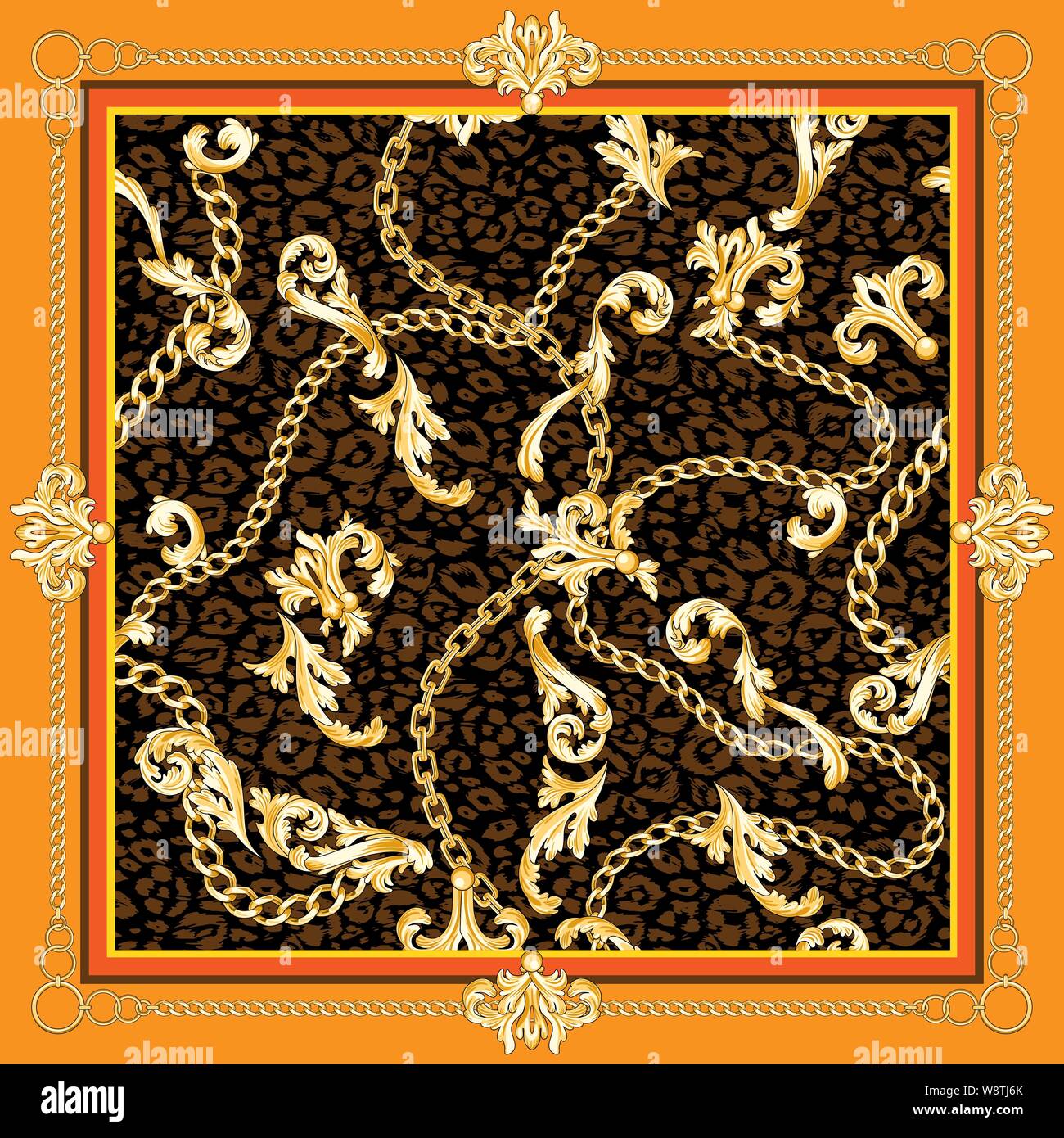 Antique vintage victorian orange Stock Vector Images - Alamy