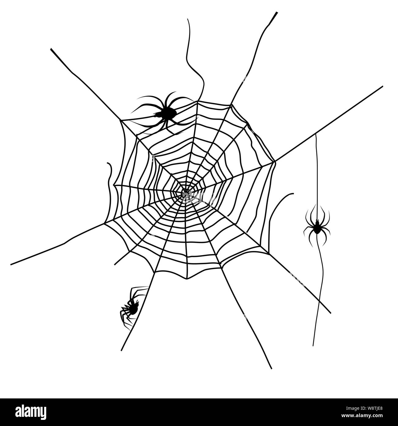 Halloween spiders vector black Cut Out Stock Images & Pictures - Alamy