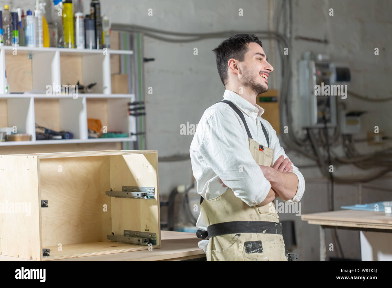 furniture factory, Small-Sized Companies and people concept - Young ...