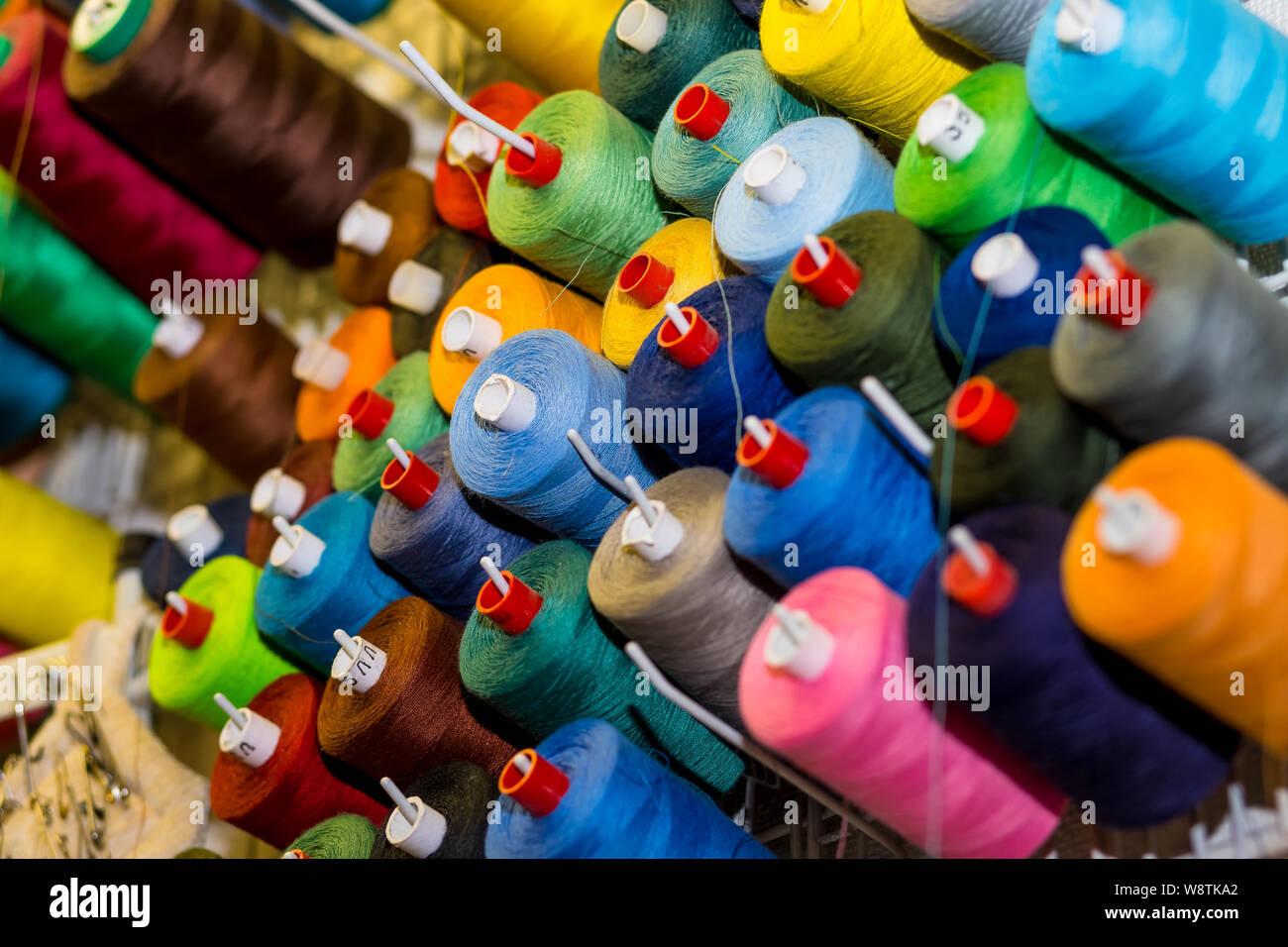 Yarn spools in a textile factory hi-res stock photography and images ...