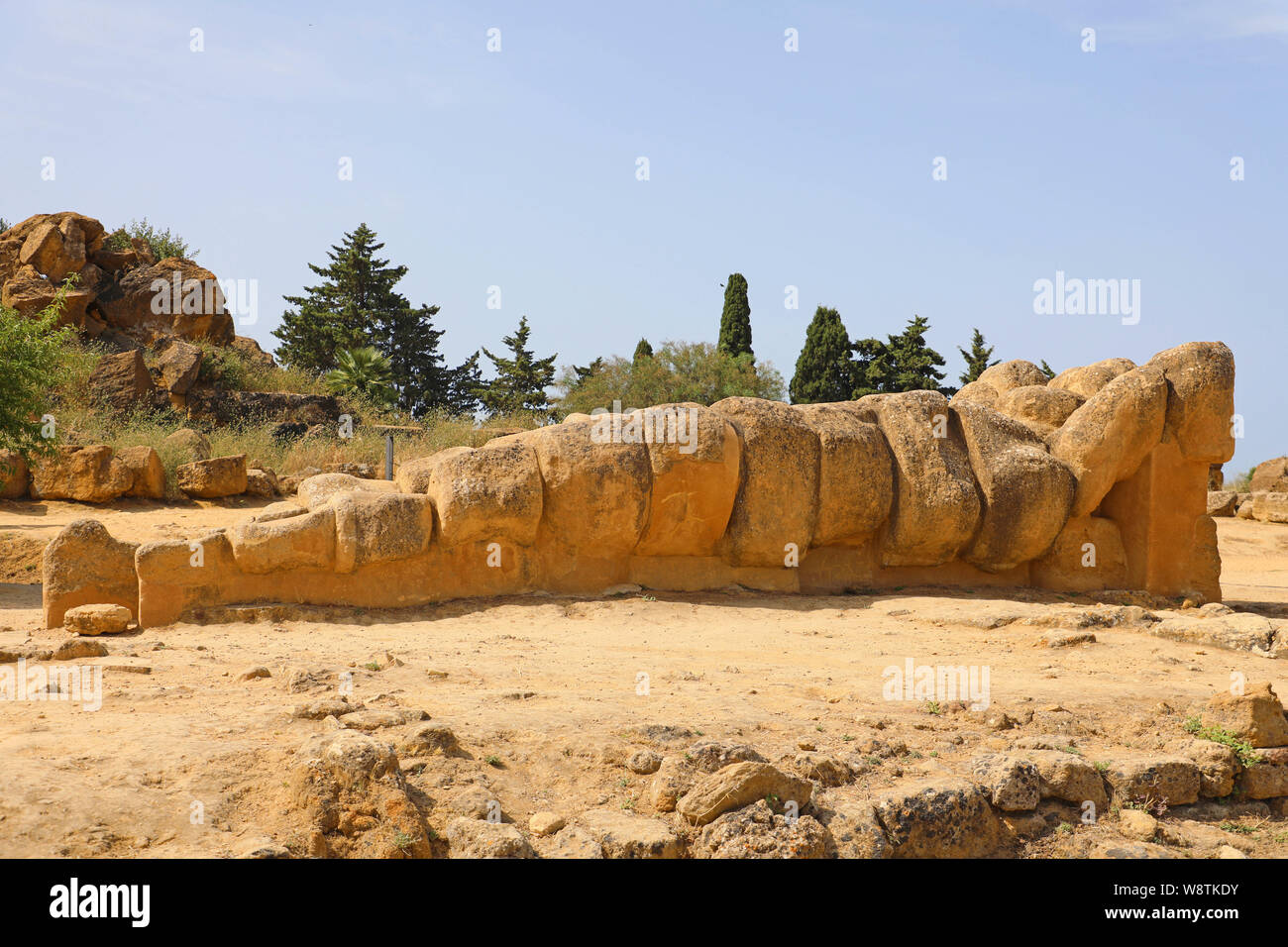 Giant Telamon, Atlas supporting statue of ruined Temple of Zeus in the ...