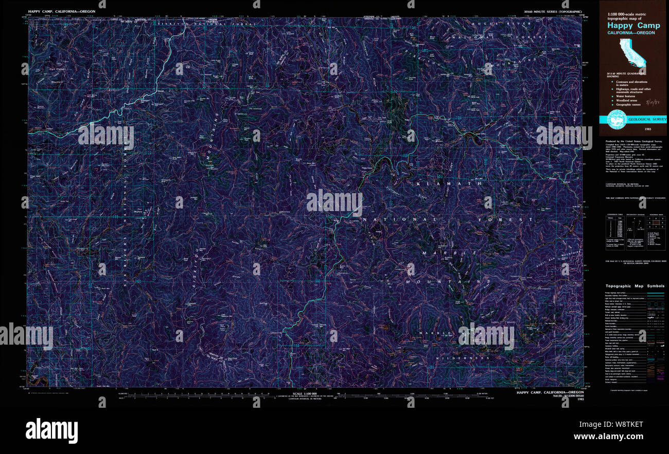 Happy camp california map hi-res stock photography and images - Alamy