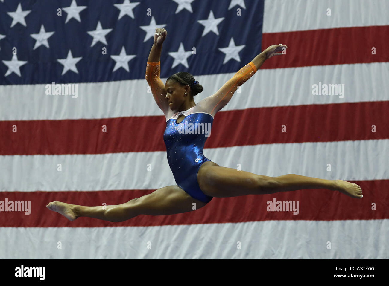 August 9, 2019: Gymnast Trinity Thomas competes during day one of the ...