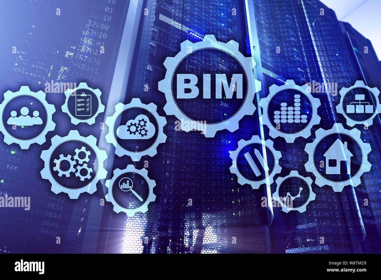 Building Information Modeling. BIM on the virtual screen with a server ...