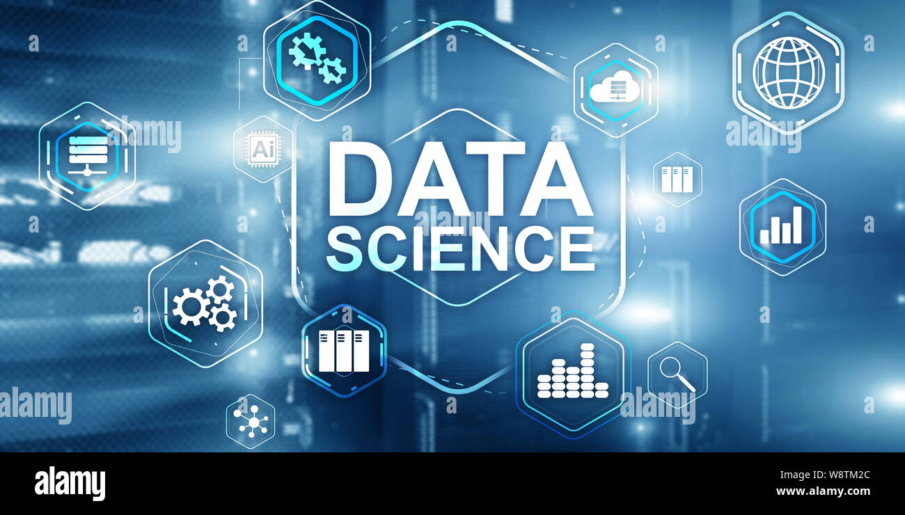 Big Data science analysis information technology concept. Server room ...