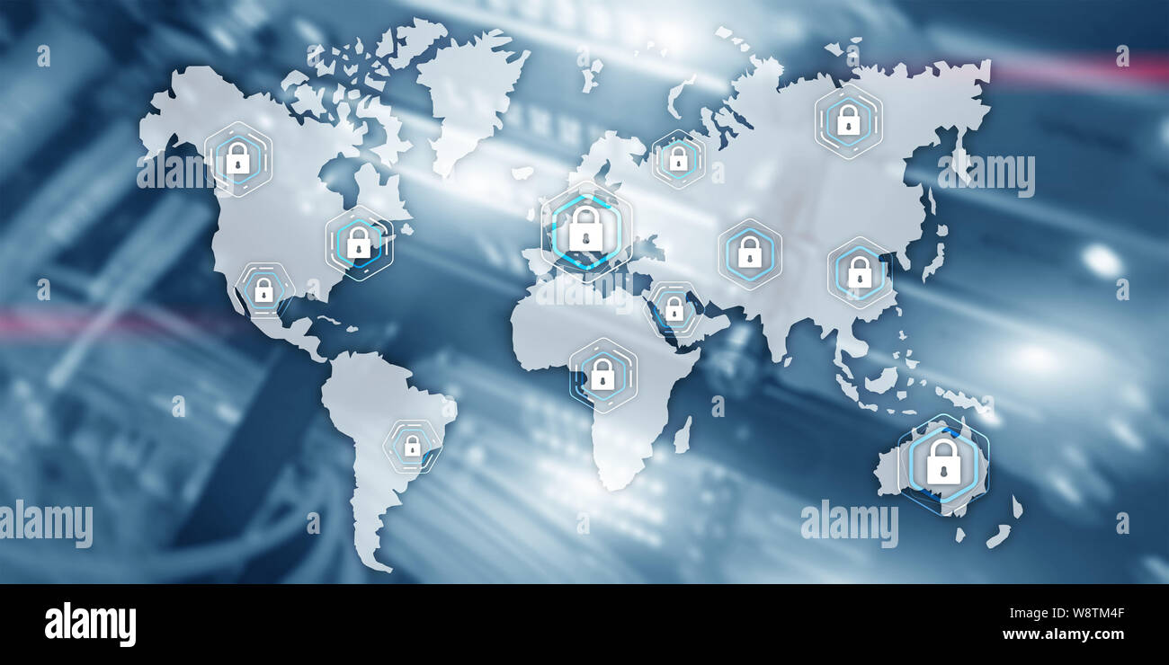 Global cyber security concept communication privacy data protection ...