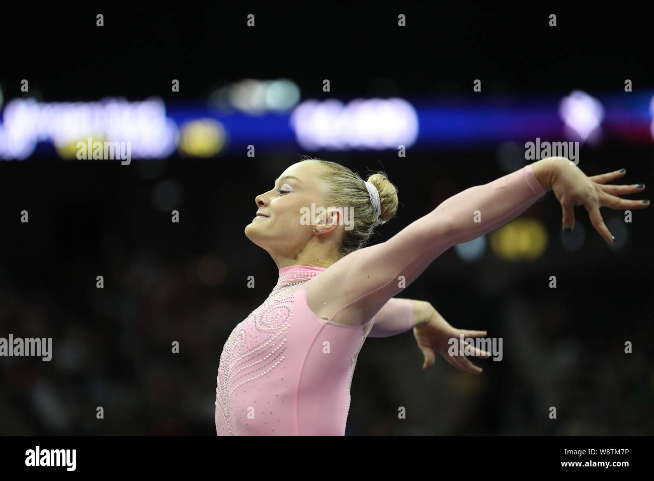 August 9, 2019: Gymnast Riley McCusker competes during day one of the ...