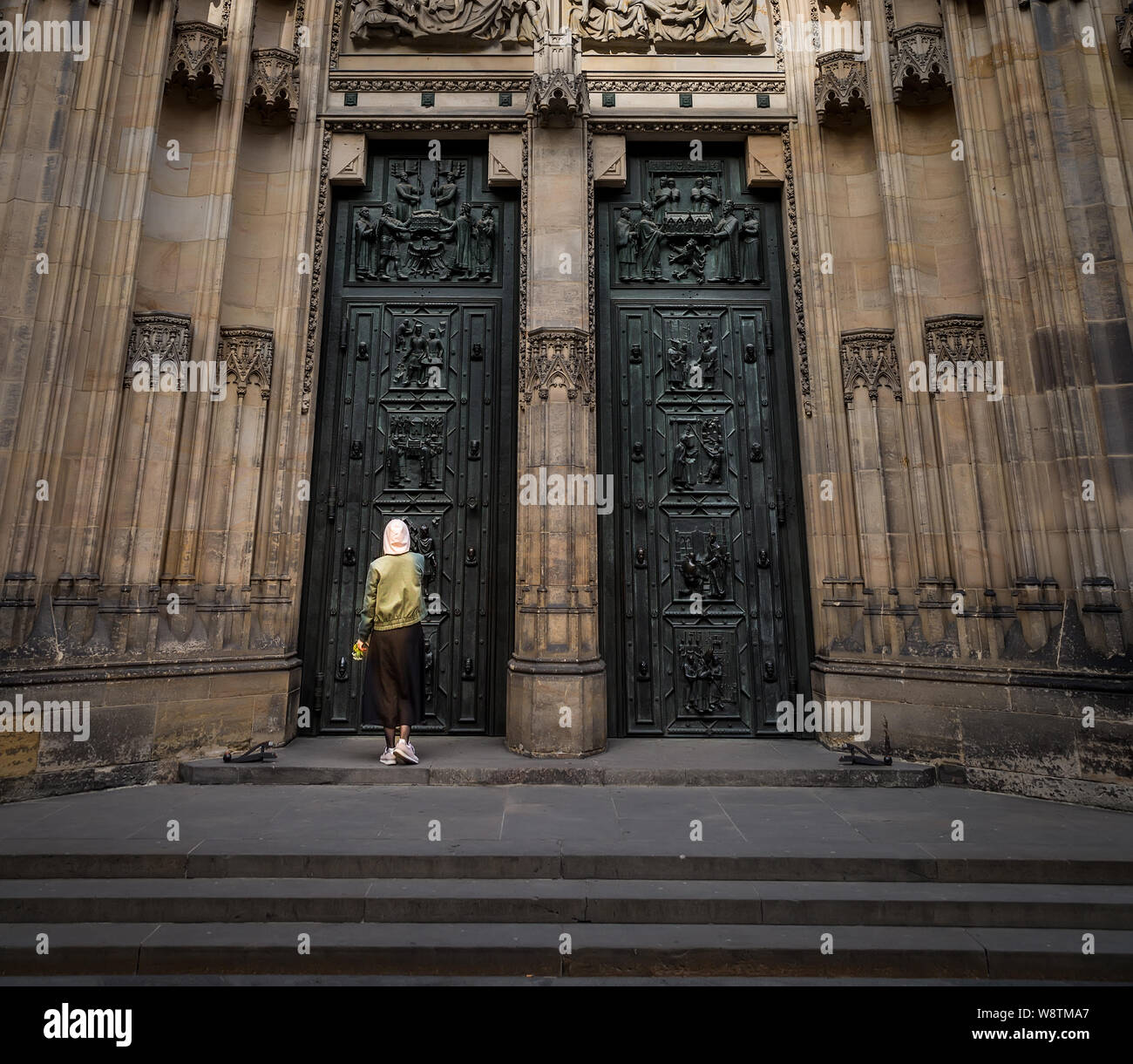 Cathedral church doors, Prague, Europe Stock Photo - Alamy