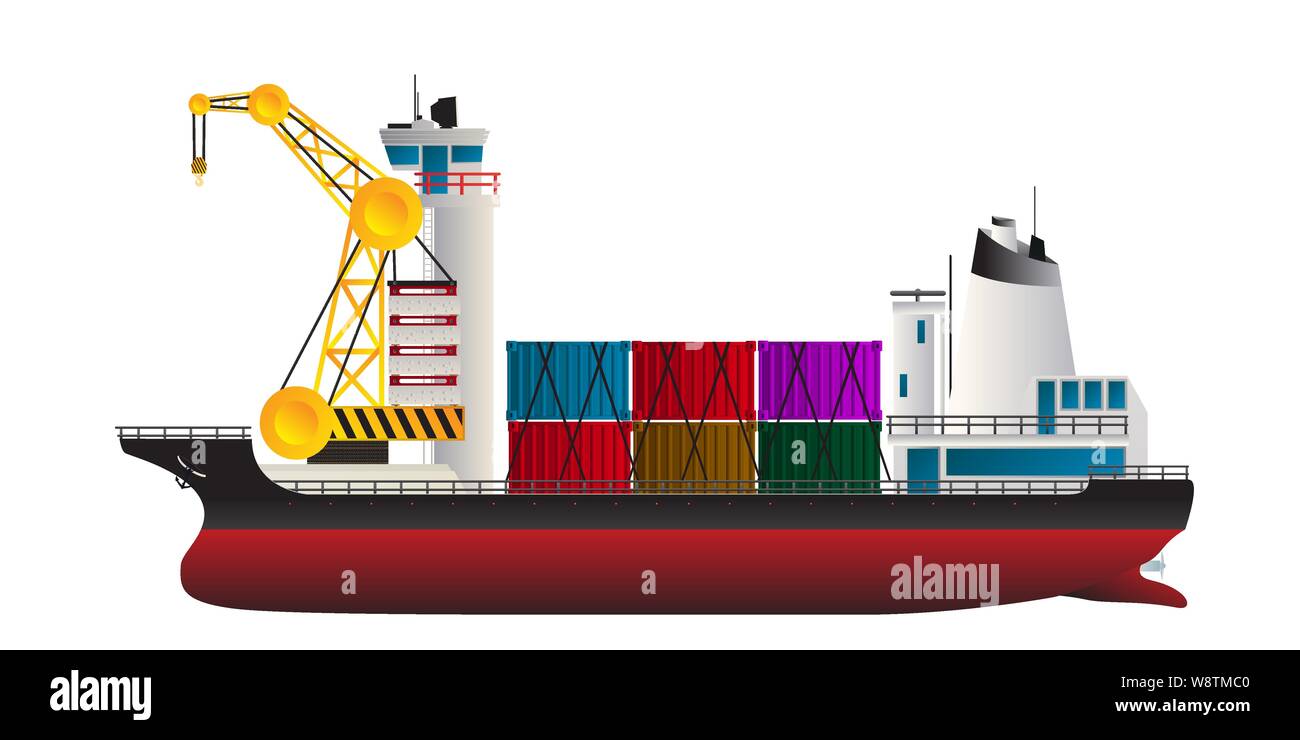 Shipping container ship anchor Stock Vector Images - Alamy