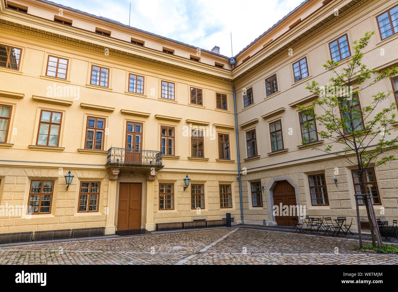Building facade and yard, old European town Stock Photo - Alamy
