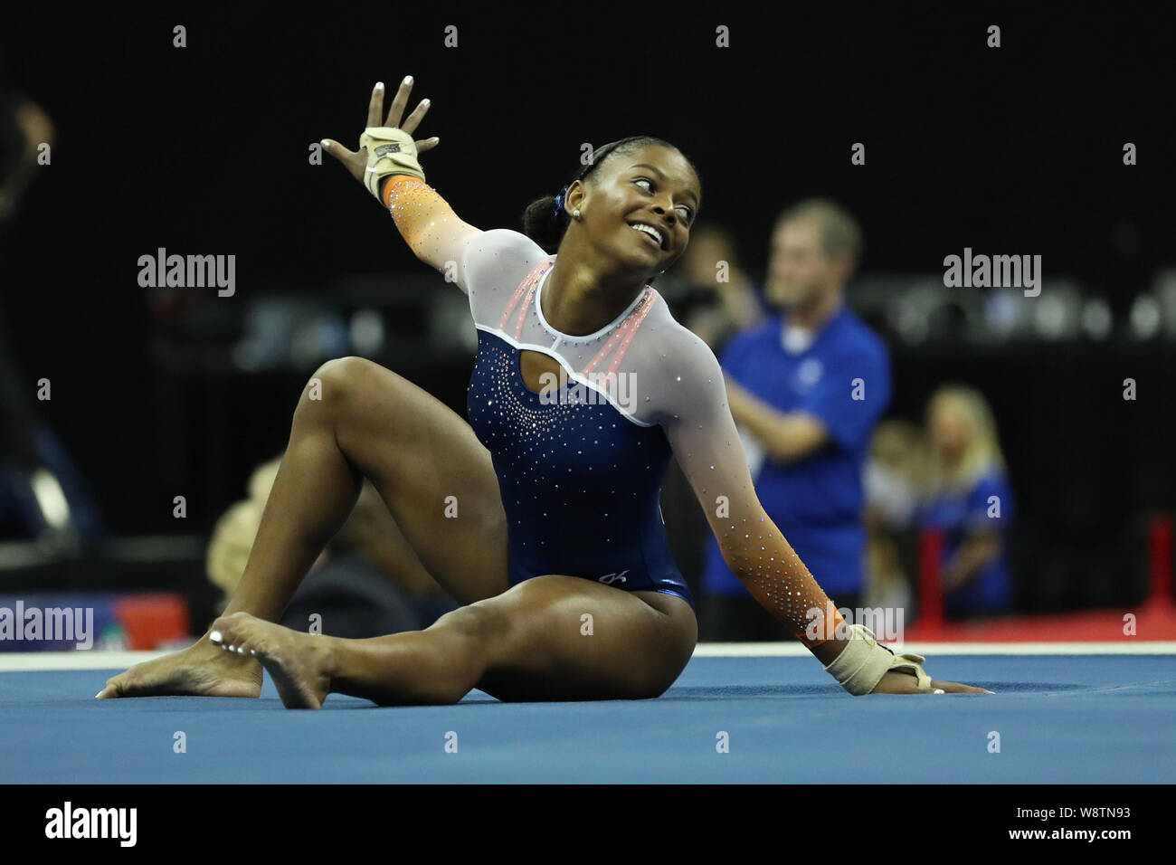 August 9, 2019: Gymnast Trinity Thomas competes during day one of the ...