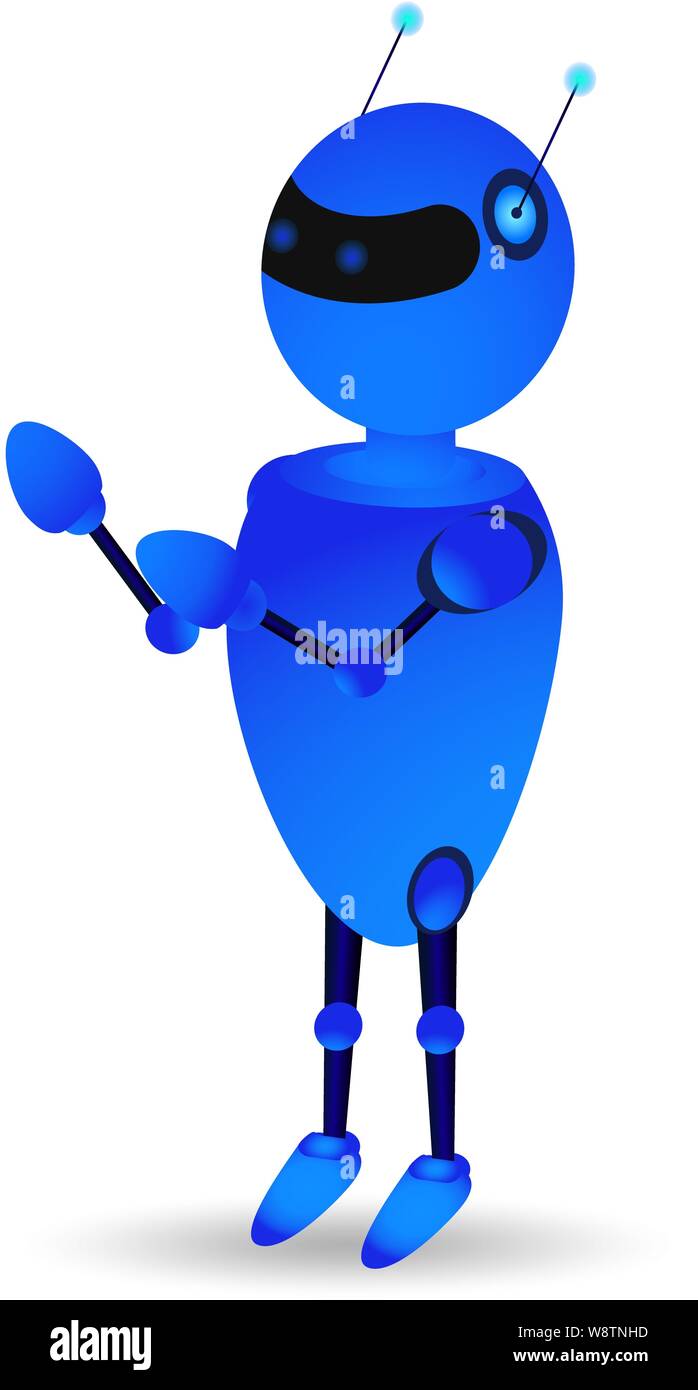 Vector realistic illustration of the robot on a white background Stock ...