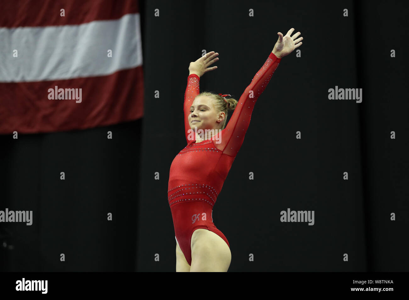 August 9, 2019: Gymnast Jade Carey competes during day one of the ...