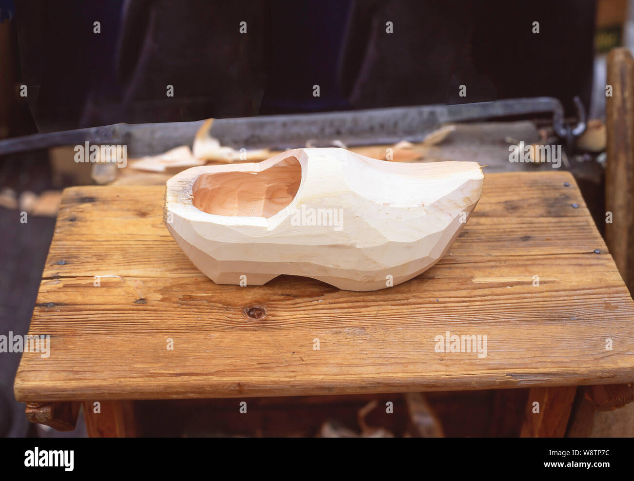 Newly-carved wooden clog, Alkmaar, Noord-Holland, Kingdom of the ...