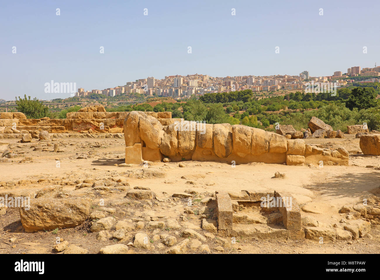 Giant Telamon, Atlas supporting statue of ruined Temple of Zeus in the ...
