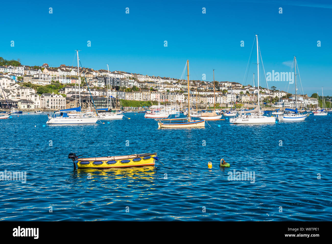 Falmouth waterfront seen from the sea Stock Photo - Alamy