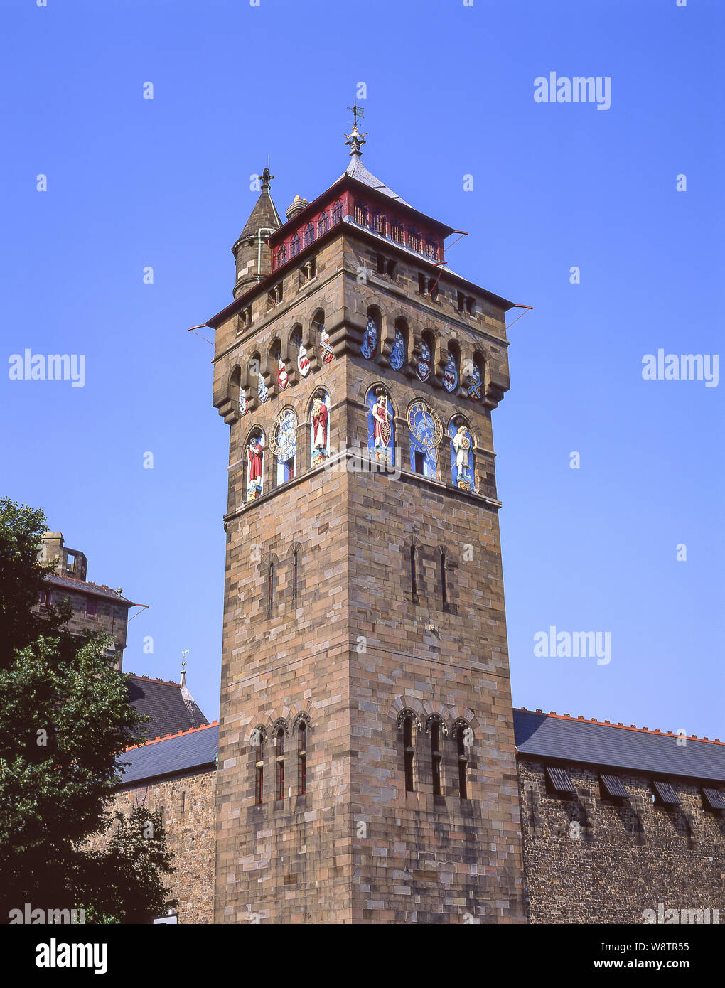Cardiff castle clock tower hi-res stock photography and images - Alamy