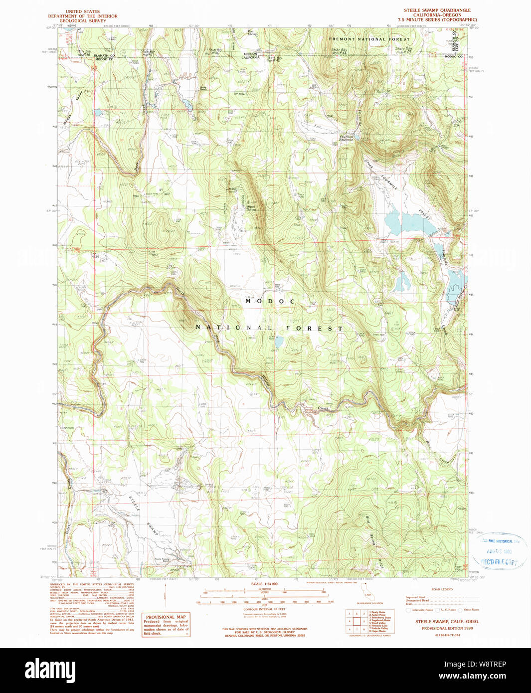 USGS Topo Map California Steele Swamp 295305 1990 24000 Restoration ...