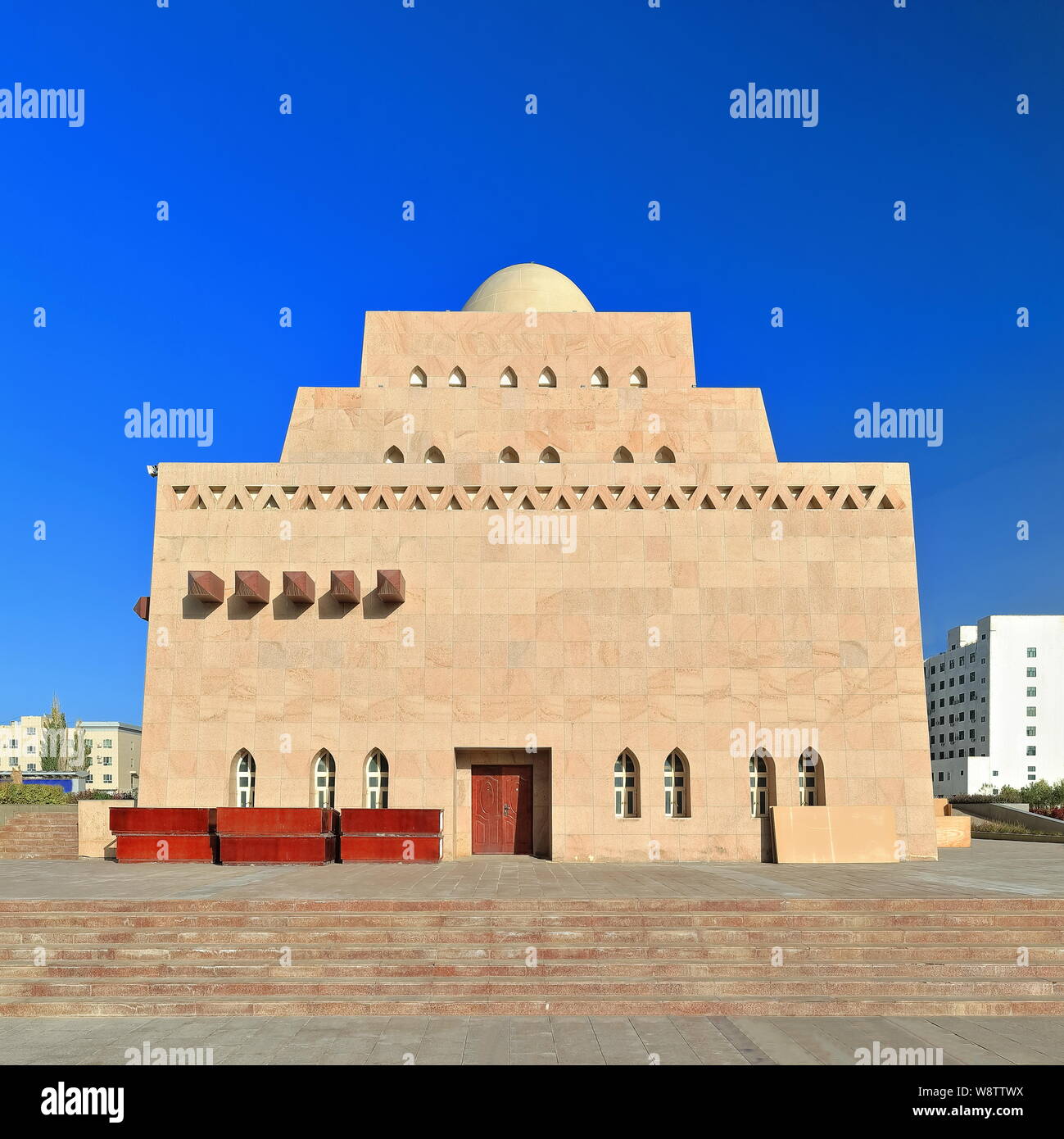 Domed building of New Loulan Museum in Ruoqiang Charkhlik town-Xinjiang ...