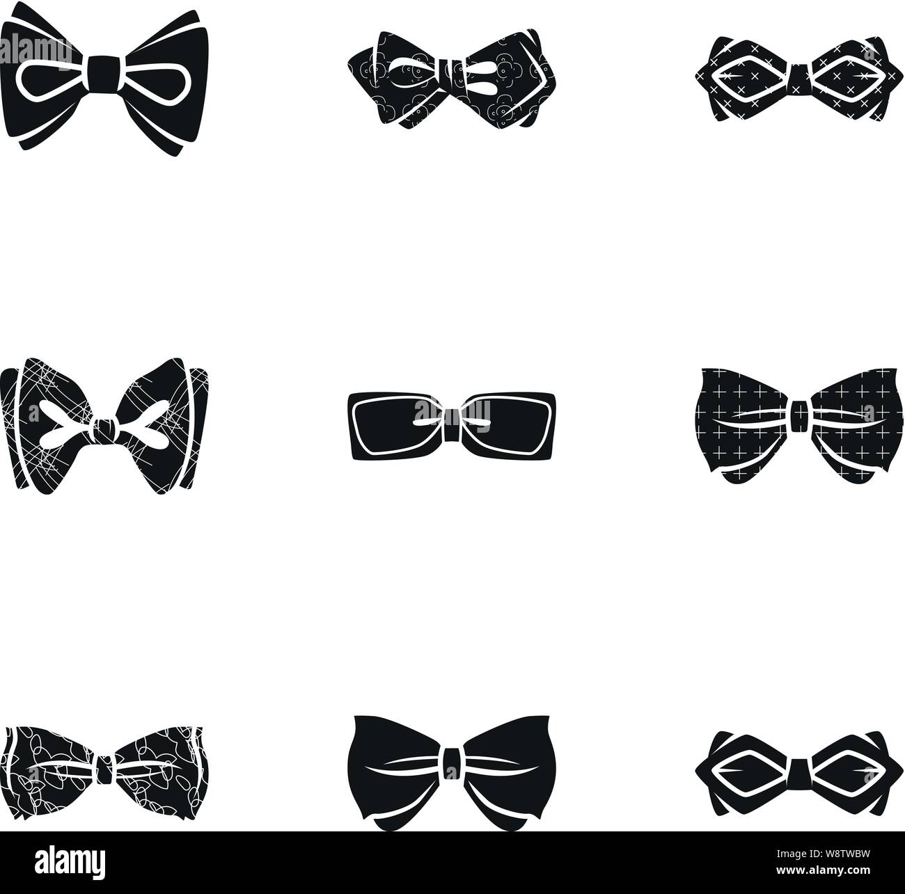 Ceremony bow tie icon set. Simple set of 9 ceremony bow tie vector ...