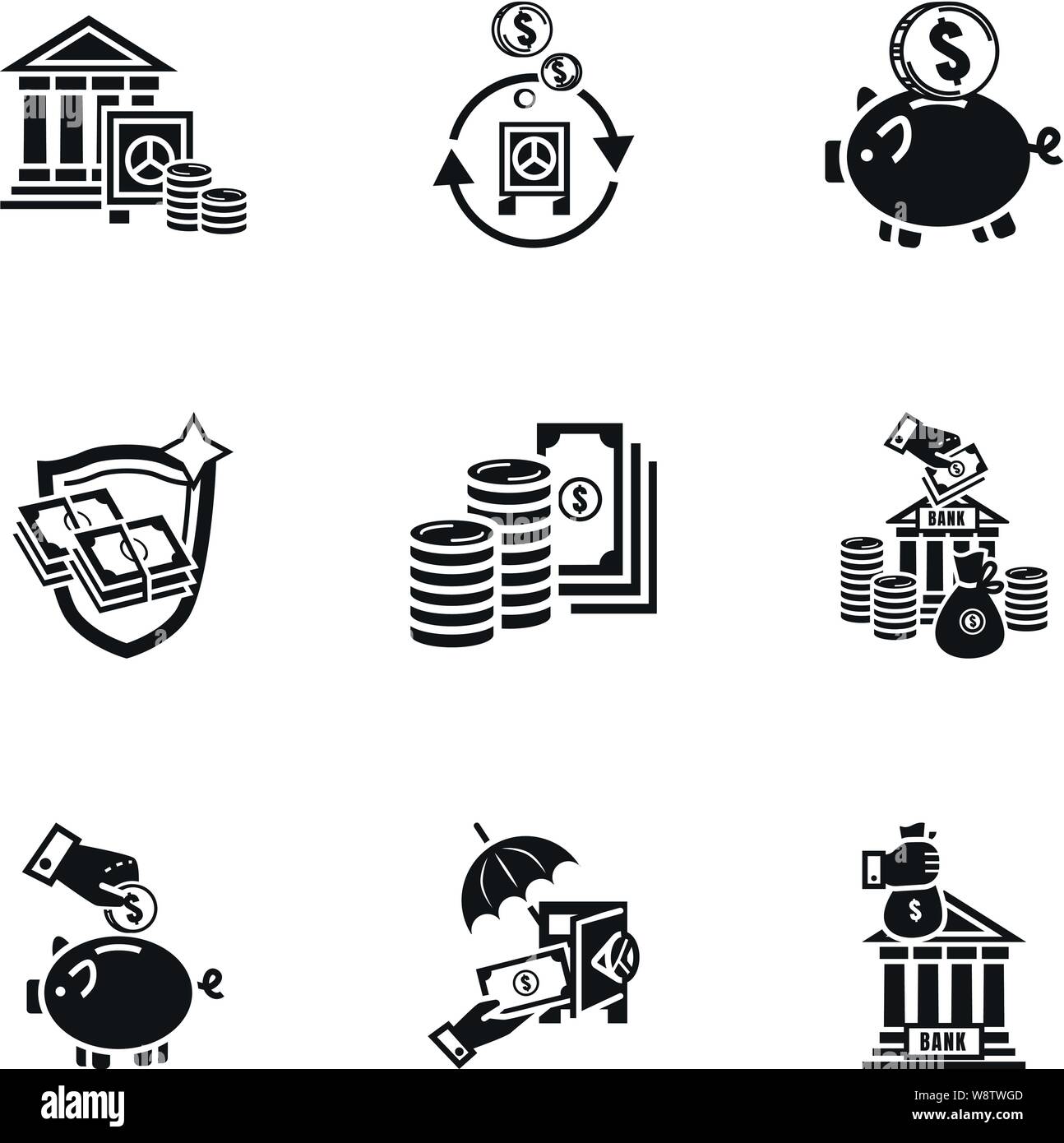 Money protection icon set. Simple set of 9 money protection vector ...