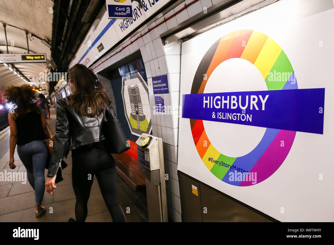 London, UK. 11th Aug, 2019. Commuters walk past the London underground ...